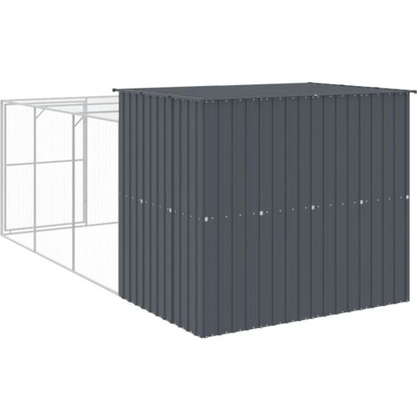 Niche pour chien avec cour 214 x 457 x 181 cm anthracite