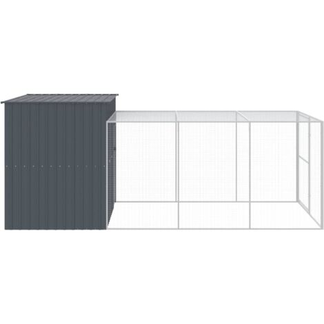 Niche pour chien avec cour 214 x 457 x 181 cm anthracite