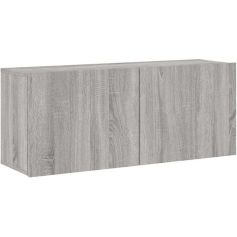 Buffet tele mural pour optimiser espace petit salon avec rangement gris ...