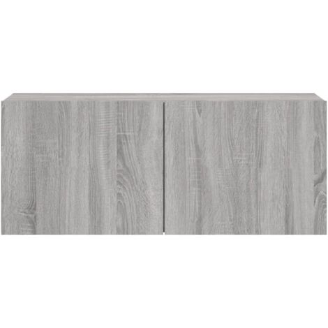 Buffet tele mural pour optimiser espace petit salon avec rangement gris ...