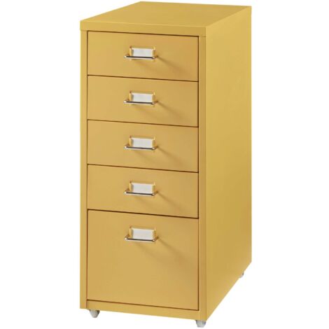 Caisson de bureau armoire meuble de rangement à roulettes avec 5 ...