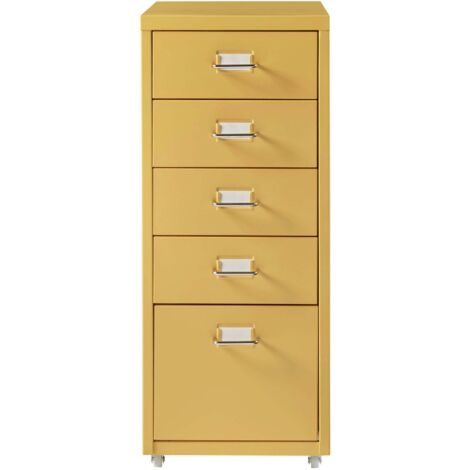 Caisson de bureau armoire meuble de rangement à roulettes avec 5 ...