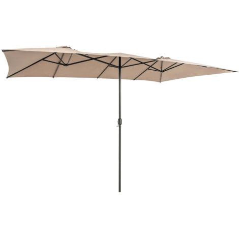 Parasol double face 426 x 265 x 260 cm avec manivelle et système de ...