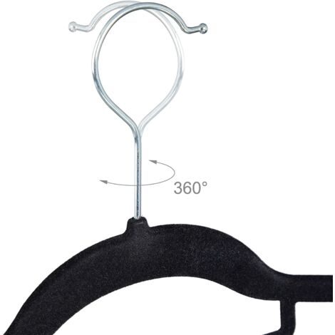 Lot de 30 cintres en velours métal noir