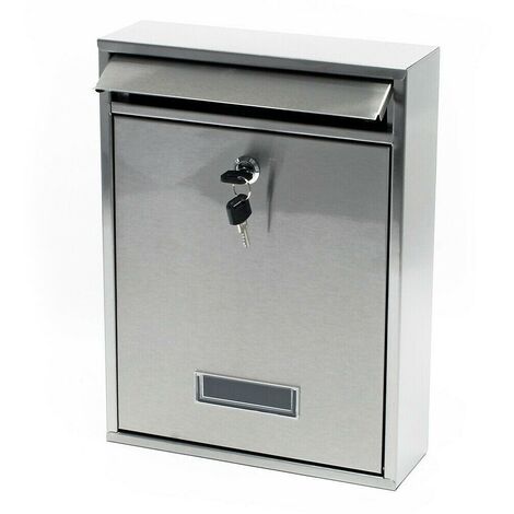 Boite aux lettres design boite postale murale acier inoxydable argenté