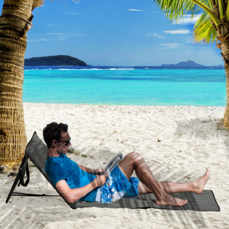 Outsunny 2er-Set Strandmatte, faltbar Strandliege mit Tragetasche ...