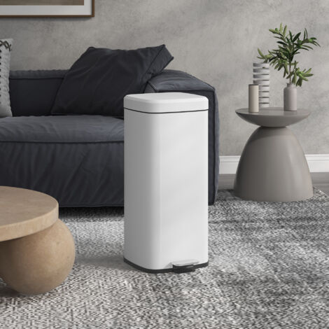 HOMCOM Mülleimer 30L Treteimer Kosmetikeimer Abfalleimer mit Deckel und ...