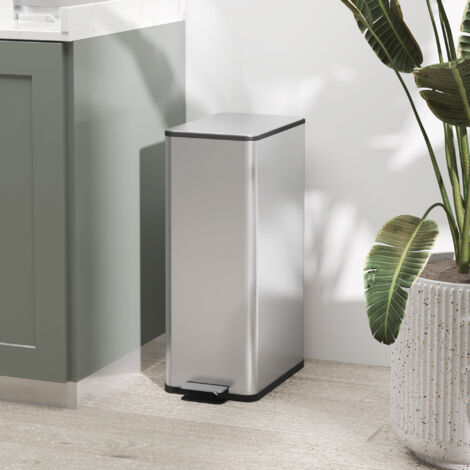 HOMCOM Mülleimer 20 L Treteimer mit Softclose-Deckel und Pedal ...