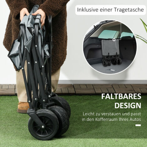 Outsunny Bollerwagen Faltbarer Transportwagen, Lastenwagen mit ...