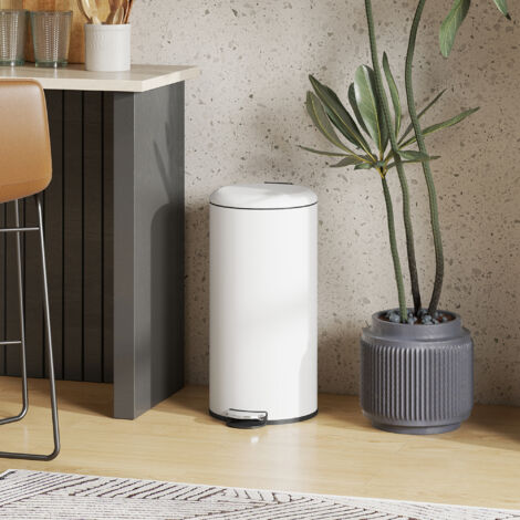 HOMCOM Mülleimer 30 L Treteimer mit Softclose-Deckel und Pedal ...