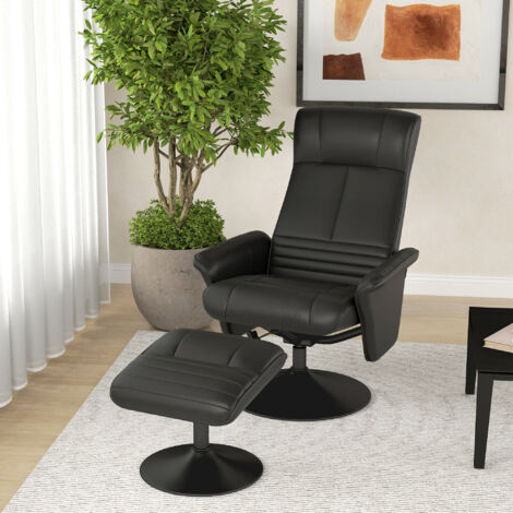 HOMCOM Relaxsessel mit Hocker, 360°drehbarer Fernsehsessel mit ...