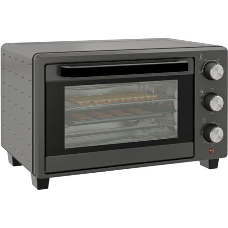 HOMCOM Minibackofen 21L 1400W 60 Min. Timer, Kleinbackofen mit 100 °C ...