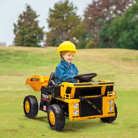 AIYAPLAY Elektrischer Traktor mit Schaufel, 12 V Kinder Aufsitztraktor ...
