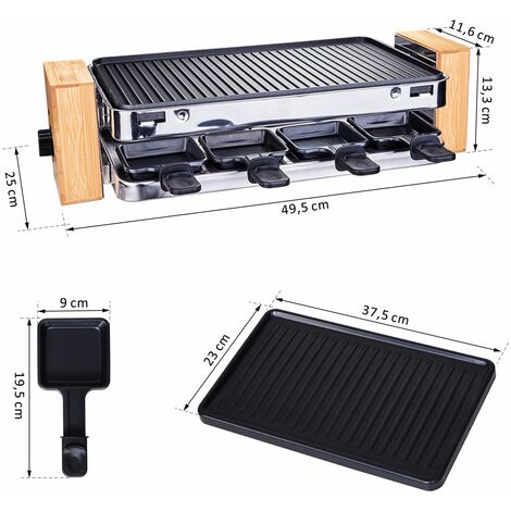 HOMCOM Elektrogrill 1500 W, 2 Ebenen BBQ Tischgrill, Partygrill mit 8 ...
