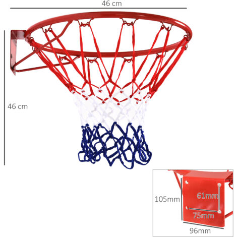 HOMCOM Basketballkorb, Indoor & Outdoor mit Ø46 cm Korb und Netz ...