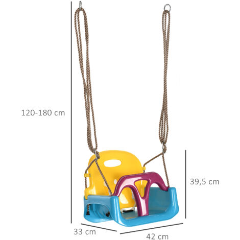 Outsunny Babyschaukel Outdoor 3-in-1, Kinderschaukel mit verstellbarem ...