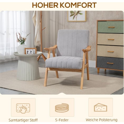 HOMCOM Sessel Wohnzimmer Loungesessel Armlehnstuhl Relaxsessel mit ...