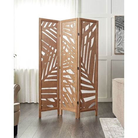 Biombo decorativo moderno 3 paneles plegable madera de MDF Paulownia ...
