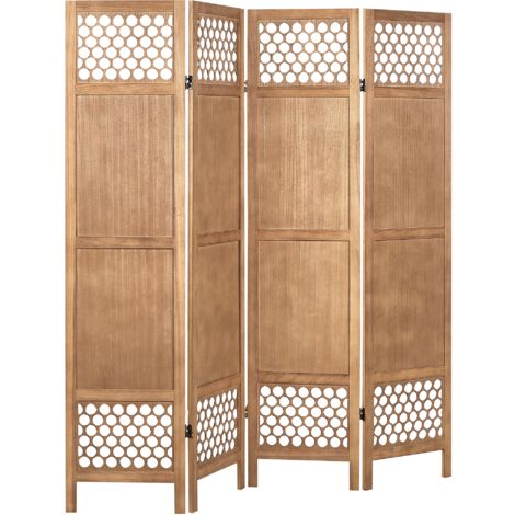Biombo decorativo tradicional 4 paneles plegable madera de paulownia ...