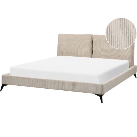 Cama con somier moderno tapizado de pana somier de listones cabecero ...