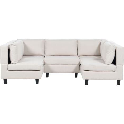 Sofá modular moderno 5 plazas tapizado tela poliéster respaldo ...