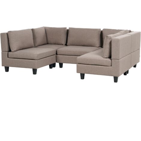 Sofá modular moderno 5 plazas tapizado tela poliéster respaldo ...