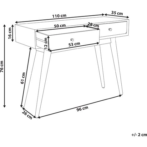 Mesa consola de madera de acacia 2 cajones mesa auxiliar estilo rústico ...