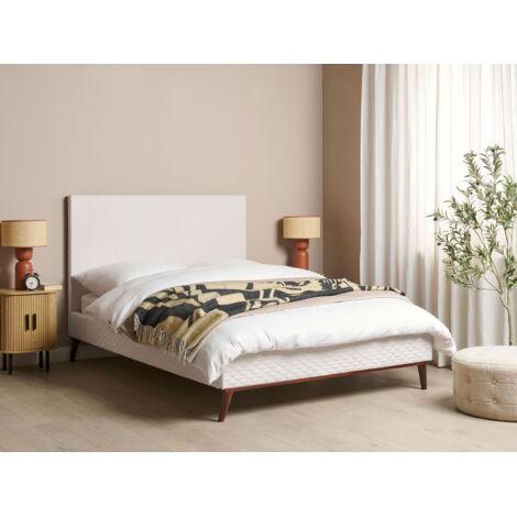 Cama con somier cabecero panal acolchado diseño moderno tapizado de ...