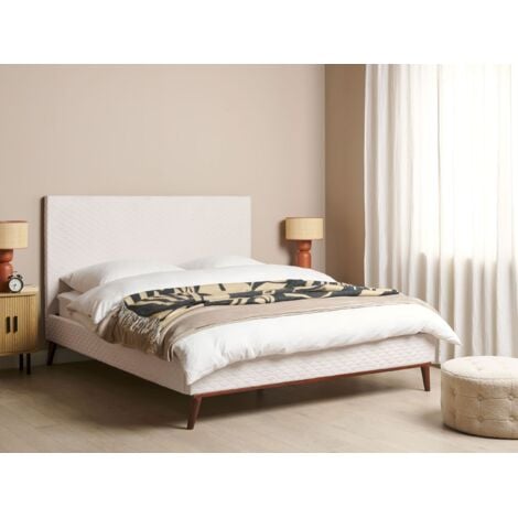 Cama con somier cabecero panal acolchado diseño moderno tapizado de ...