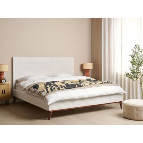 Cama con somier cabecero panal acolchado diseño moderno tapizado de ...
