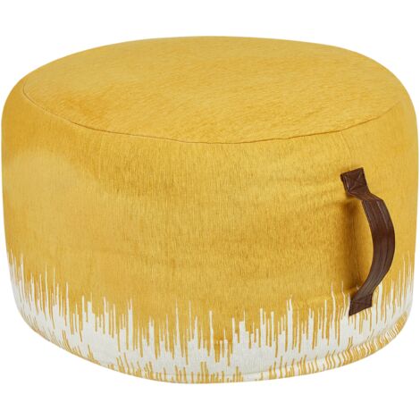 Puf redondo boho moderno de algodón funda decorativa extraíble impreso ...