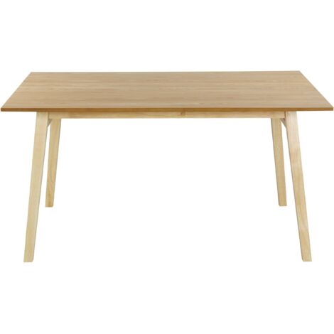 Mesa de comedor rectangular con tablero chapado acabado natural patas ...