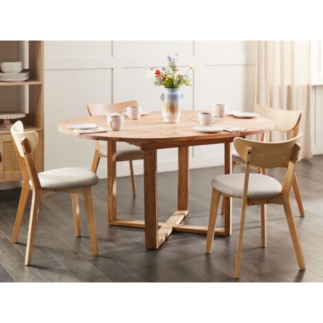 Mesa de comedor extensible rústica tradicional madera de acacia maciza ...