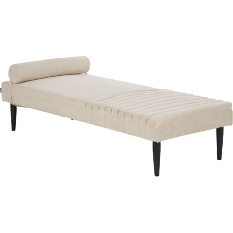 Chaise longue moderno minimalista diván individual tela beige Mauriac