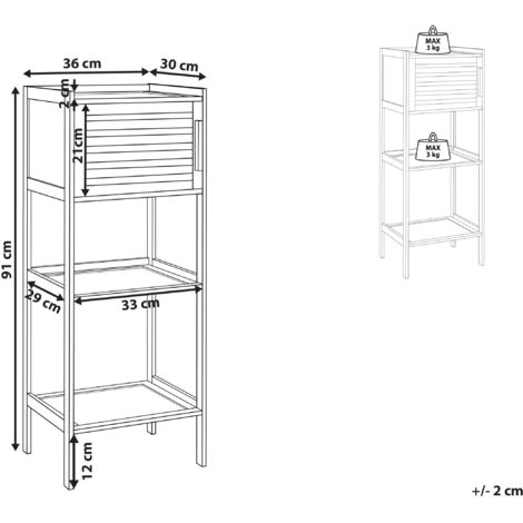 Estantería de baño baja minimalista con puerta de bambú madera clara ...