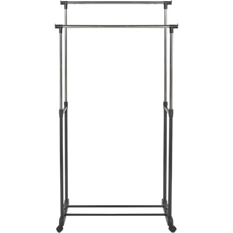 Perchero de interior soporte para ropa vestidor con ruedas metal negro ...