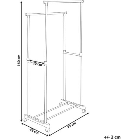 Perchero de interior soporte para ropa vestidor con ruedas metal negro ...