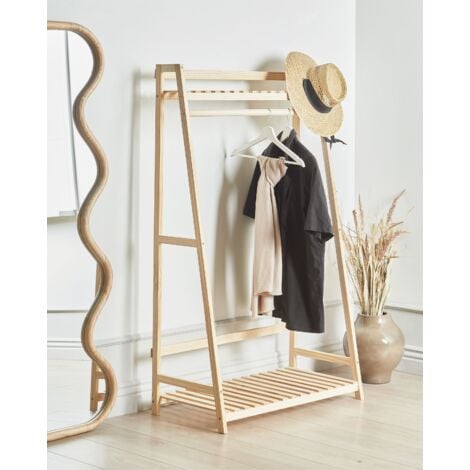 Perchero de madera perchero de bambú madera clara Baker