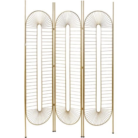 Biombo decorativo de 3 paneles plegable de hierro con marco de metal ...