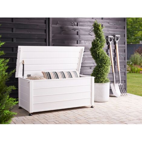 Arcón para exterior de aluminio mueble de almacenaje de jardín blanco ...