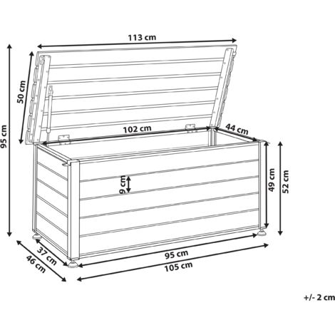 Arcón para exterior de aluminio mueble de almacenaje de jardín gris ...