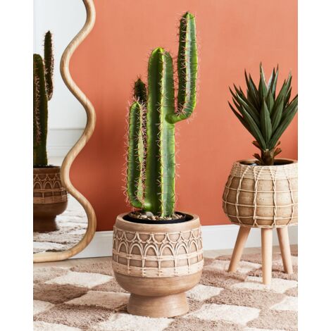 Maceta boho de magnesio para interior y exterior florero marrón claro ...