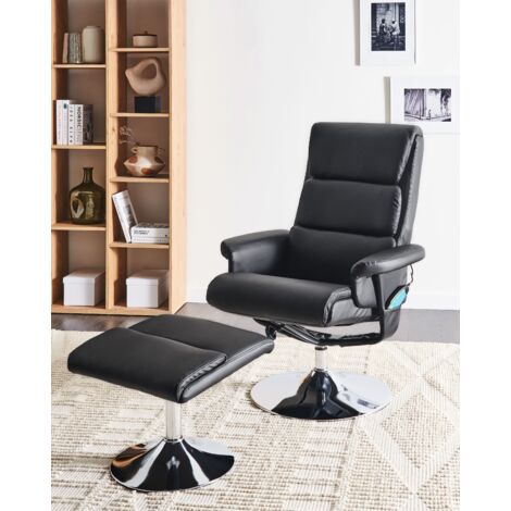 Sillón de masaje moderno con calefacción reclinable con reposapiés de ...