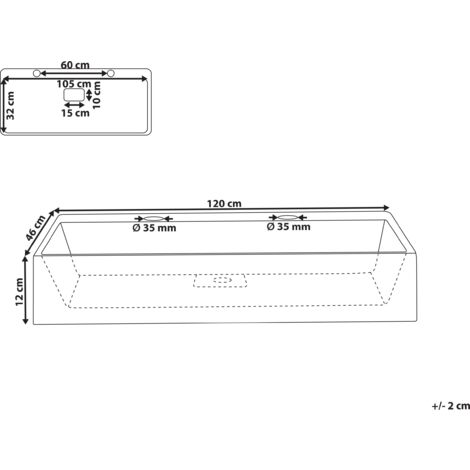 Lavabo doble suspendido de pared clásico rectangular fundición mineral ...