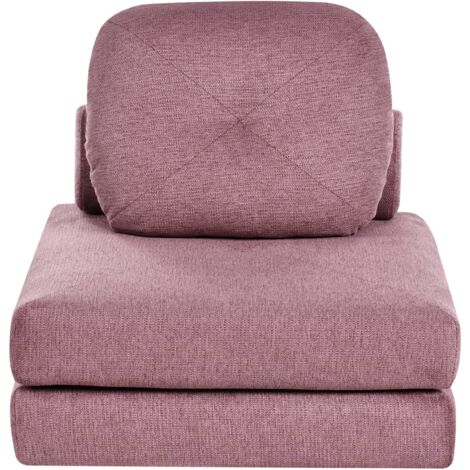 Sofá cama moderno minimalista de tela de 1 plaza puf cama individual con cojín rosa Olden