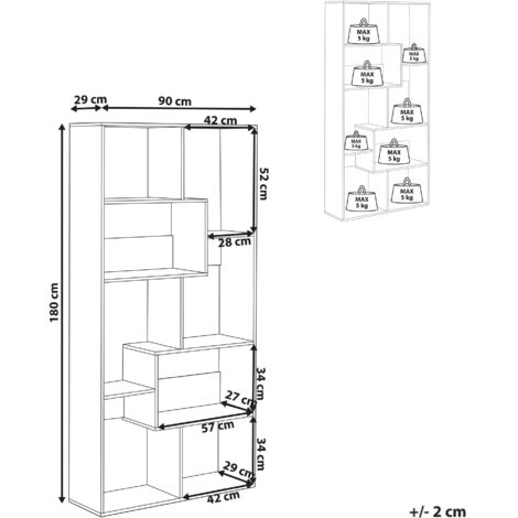 Estantería de 6 niveles con estantes de aglomerado sin fondo diseño ...