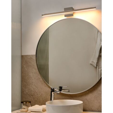 Lámpara LED para cuadros y espejos de metal horizontal moderno plateado ...