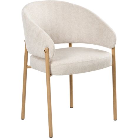 Conjunto de 2 sillas de comedor con tapizado de tela curvado patas de ...