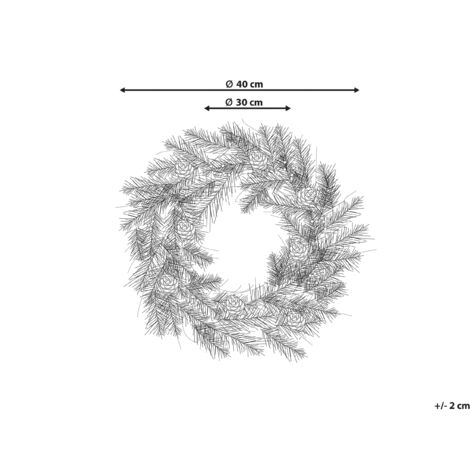Corona LED verde blanco 40 cm sintético nieve artificial preiluminado Wapta