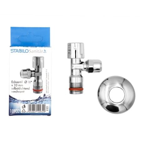 Bad Eckventil 1/2 Zoll AG Wandanschluss x 10 mm Quetschverschraubung